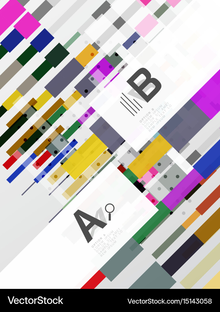 Colorful lines rectangles and stripes with option Vector Image