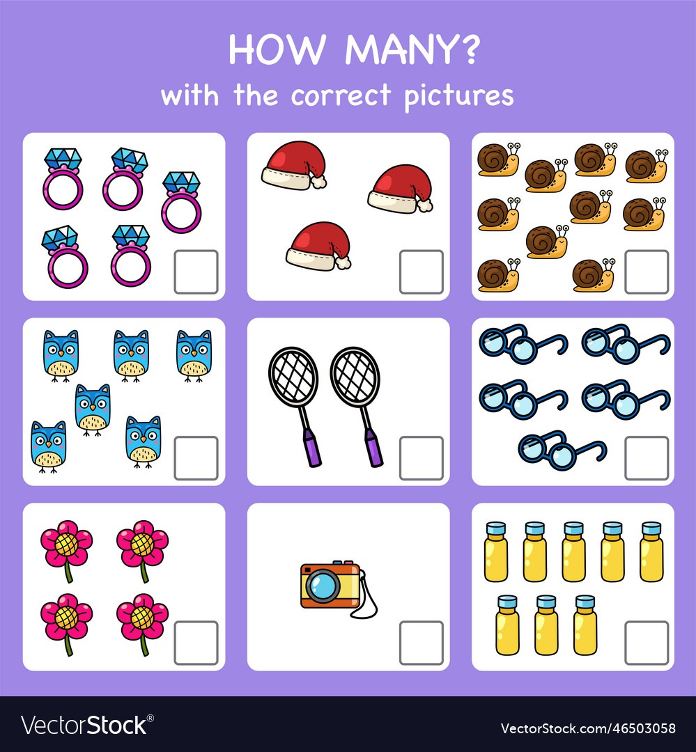 Counting educationalhow many objects task Vector Image