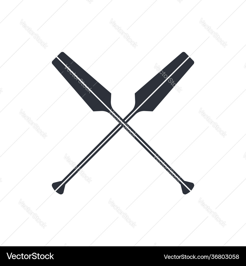 Crossed oar sign in flat style Royalty Free Vector Image