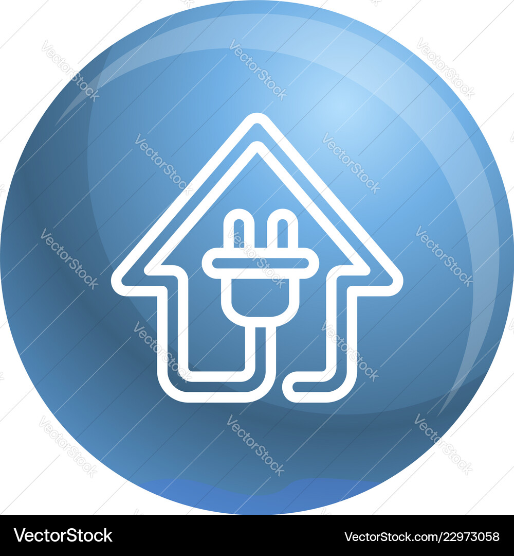 Eco house plug icon outline style Royalty Free Vector Image