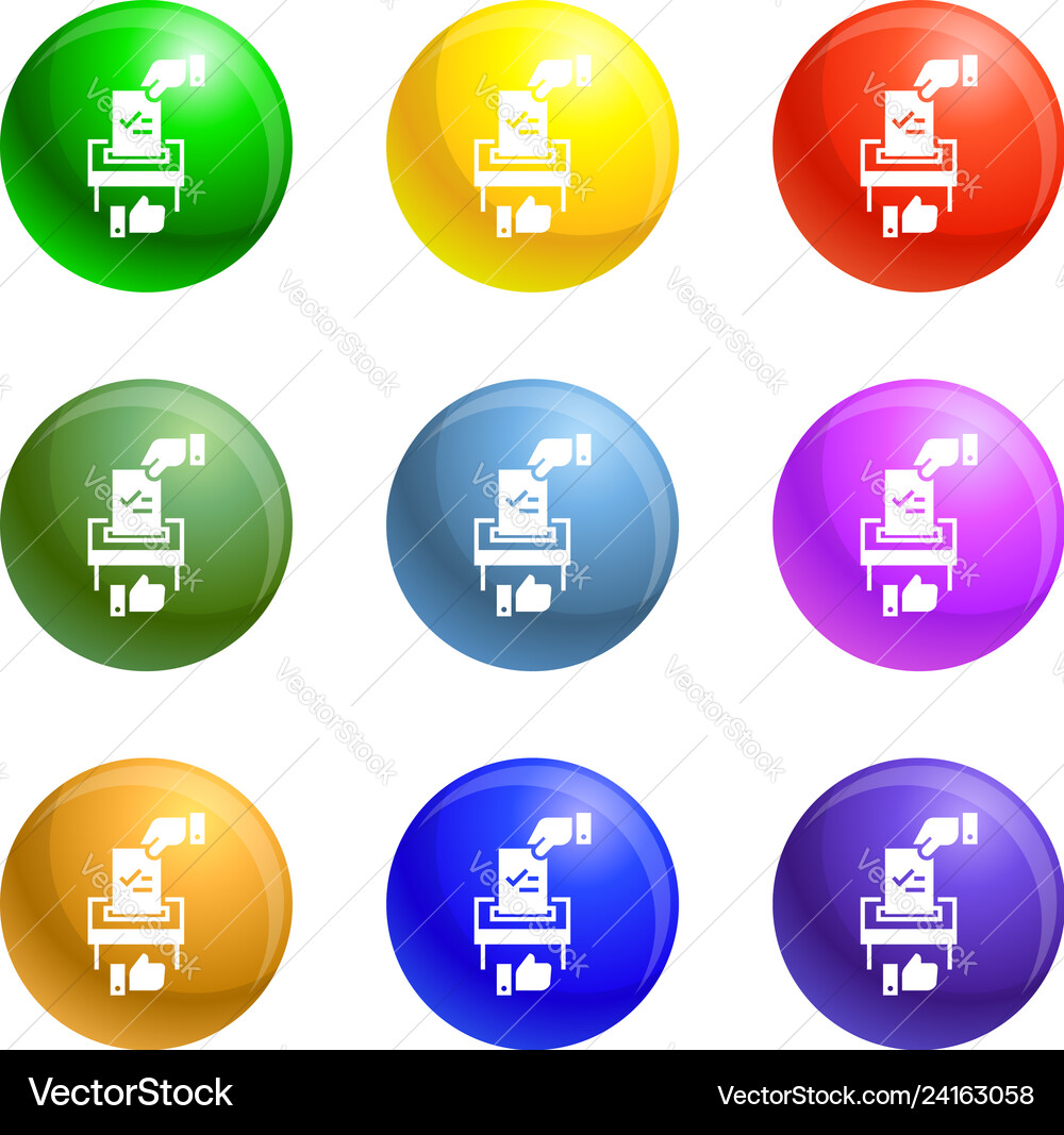 Election paper icons set Royalty Free Vector Image