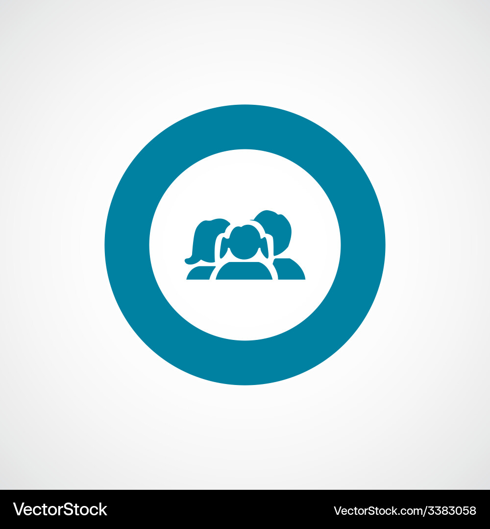 Family bold blue border circle icon Royalty Free Vector