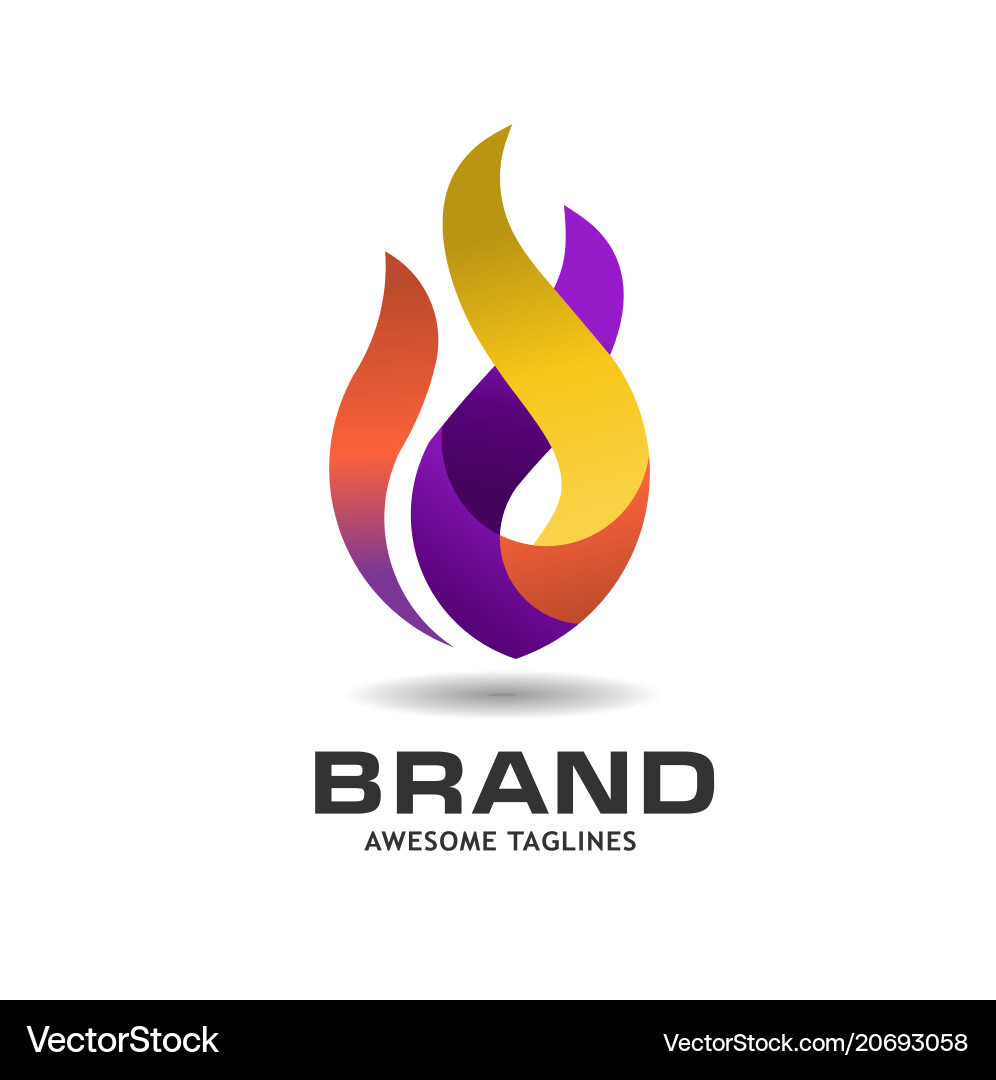 Fire flame colorful logo Royalty Free Vector Image
