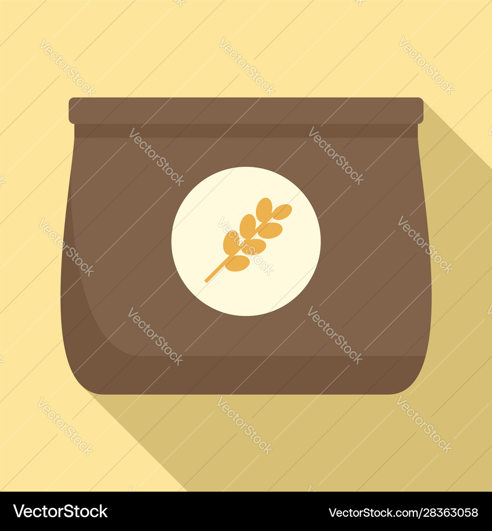 Flour package icon flat style Royalty Free Vector Image