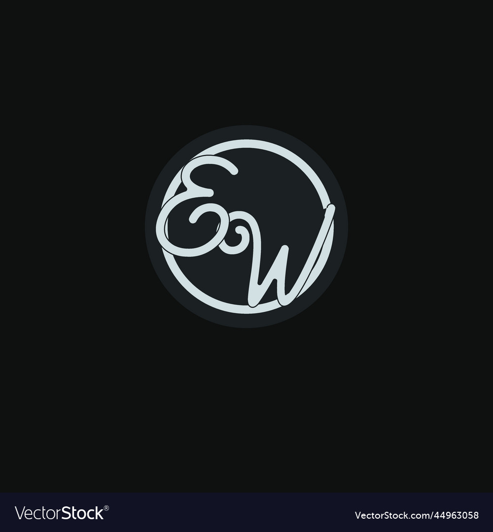 Initials ew logo monogram with simple circle line Vector Image