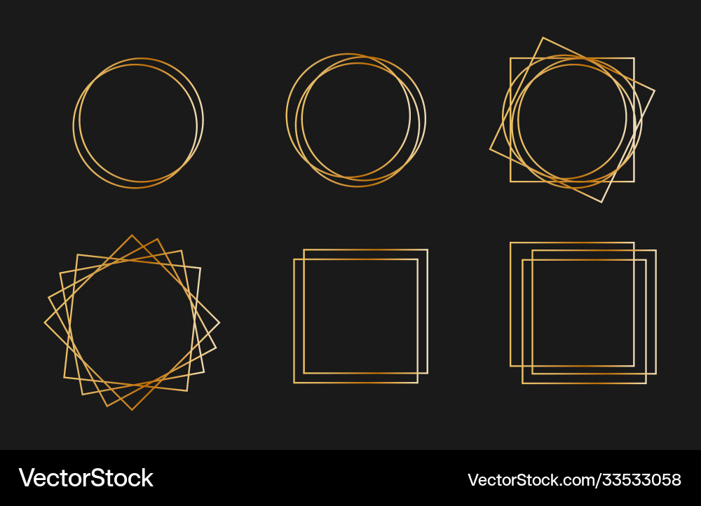 Luxury gold geometric frame collection design Vector Image