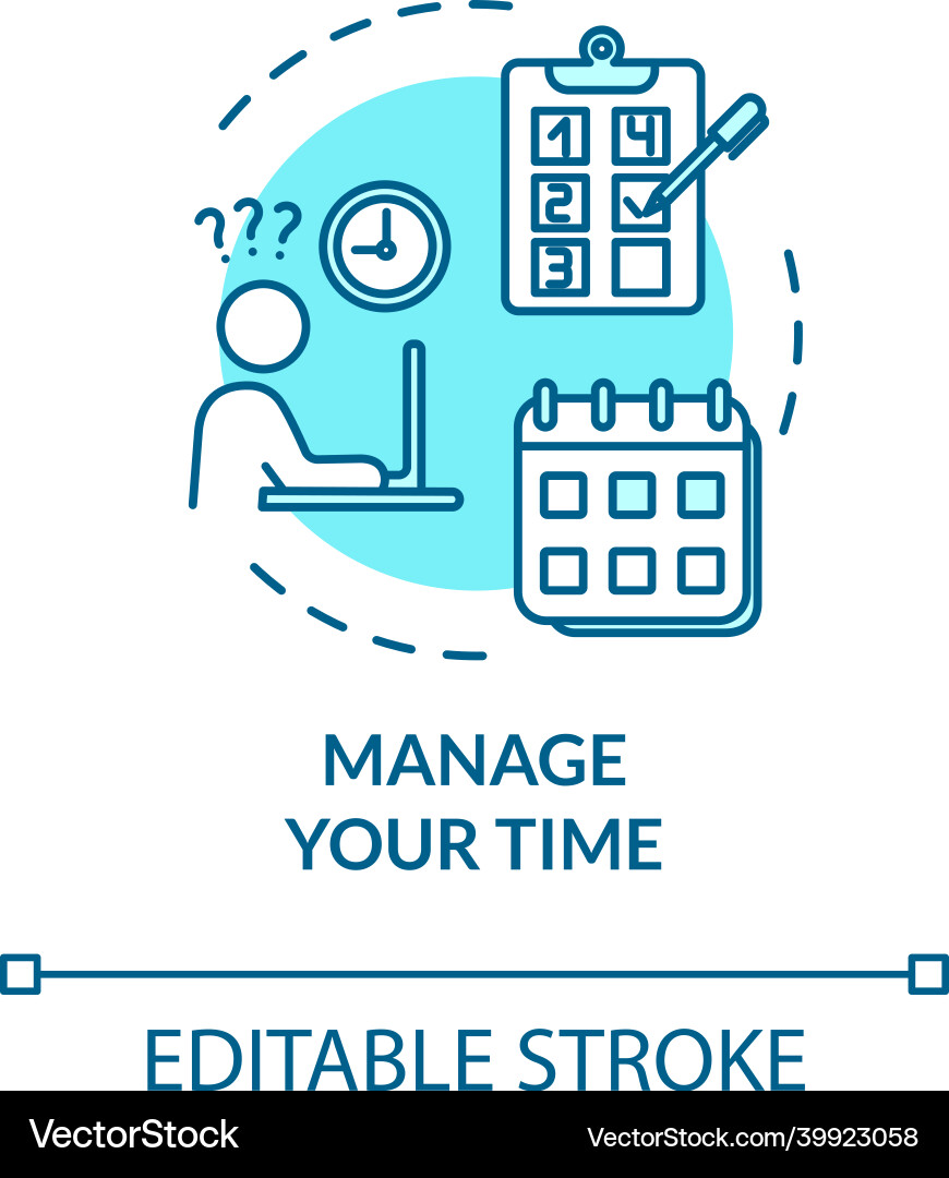 Manage your time turquoise concept icon punctual Vector Image
