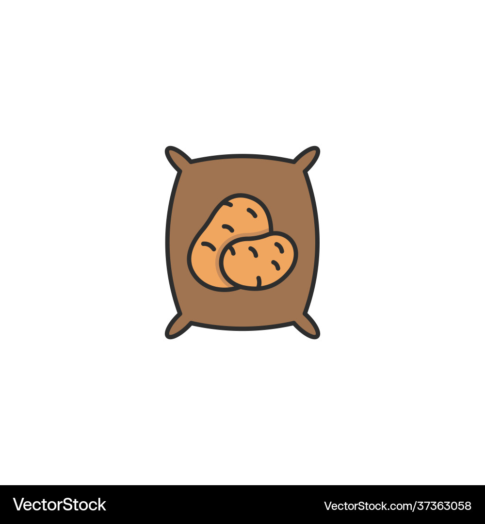 Potatoes sack icon filled flat sign for mobile Vector Image
