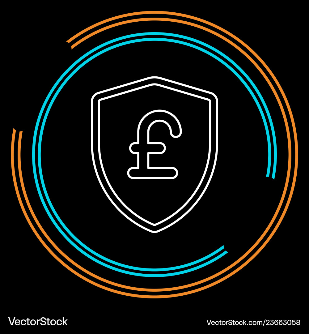 Pound sign with shield icon protection emblem Vector Image