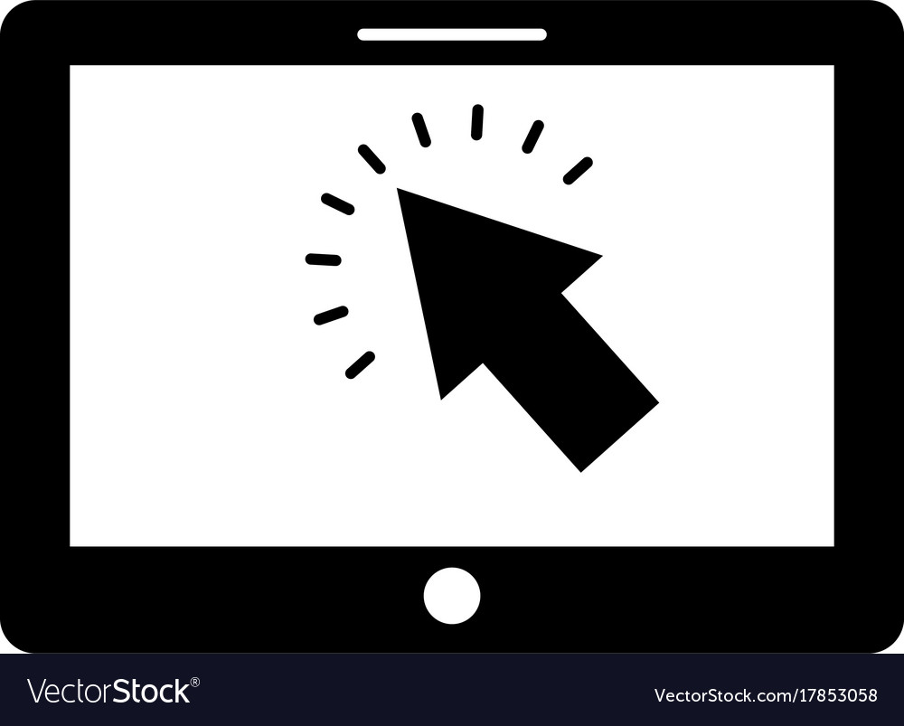 Tablet with cursor button digital technology Vector Image