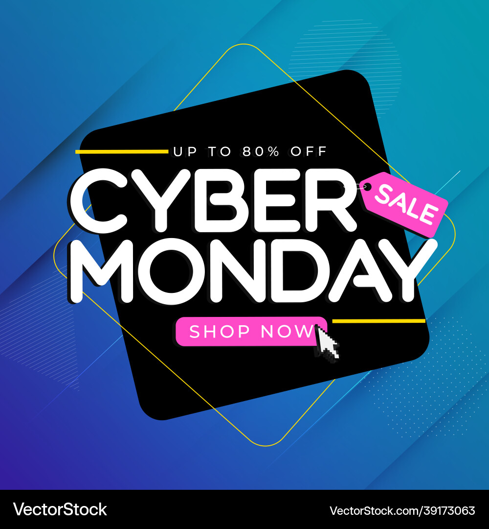 Abstract modern tech cyber monday sale special Vector Image