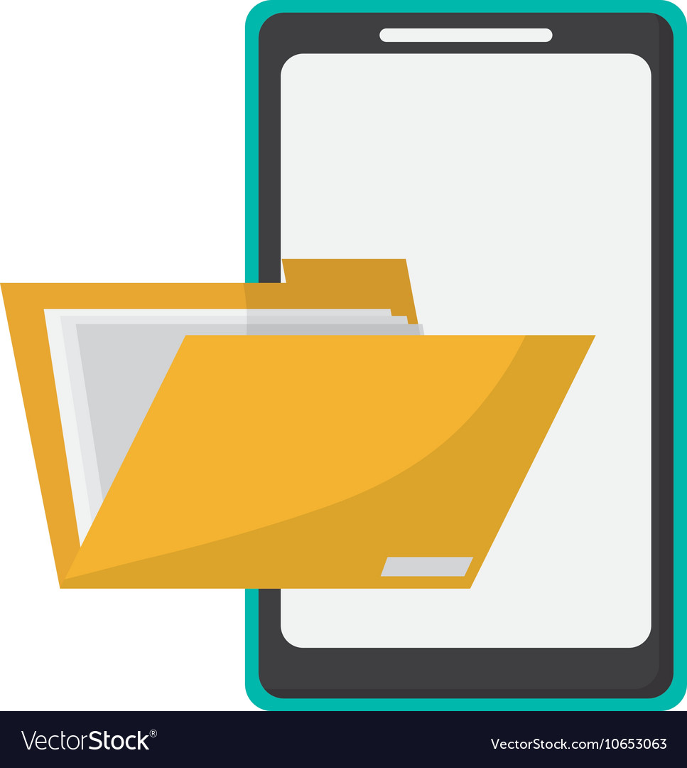 Cellphone and file folder icon Royalty Free Vector Image