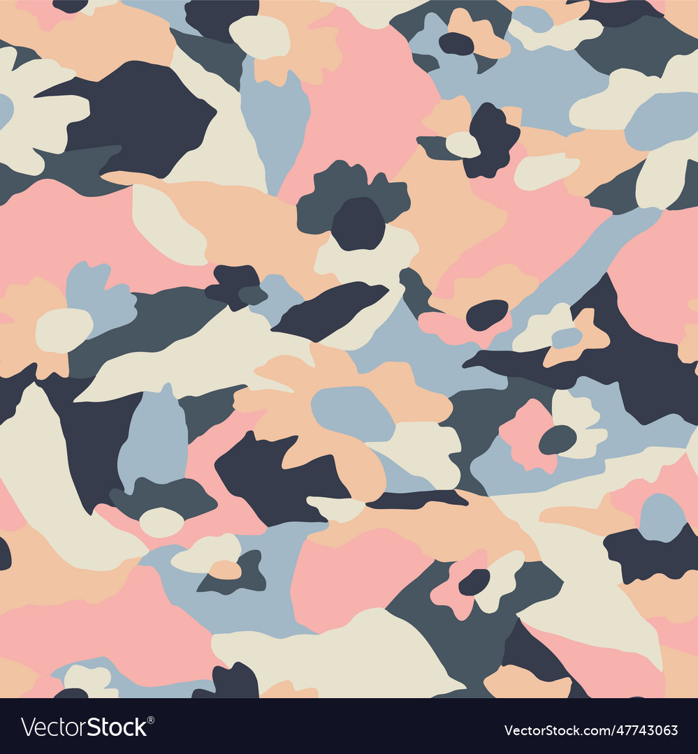 Color blocking flower seamless pattern Royalty Free Vector