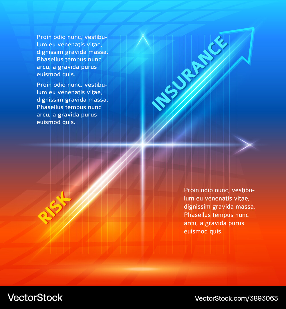 Concept insurance risk hot orange blue background Vector Image