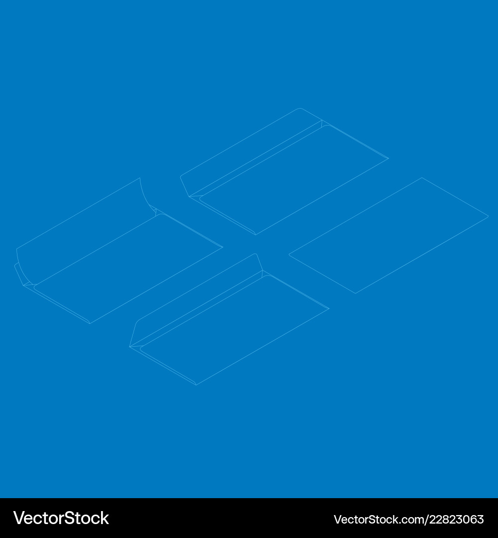 Flat isometric of blank paper Royalty Free Vector Image