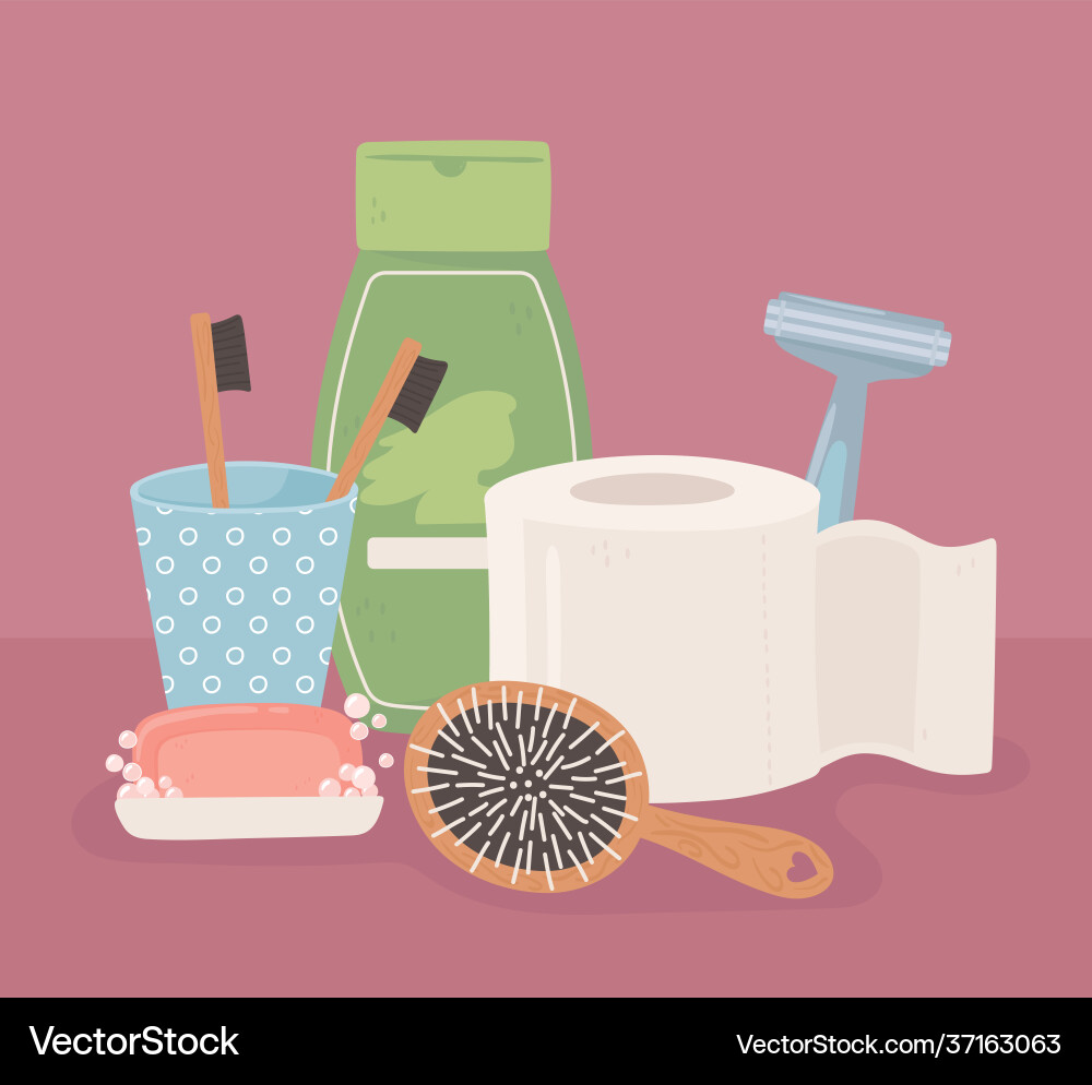 Hygiene supplies cartoon Royalty Free Vector Image