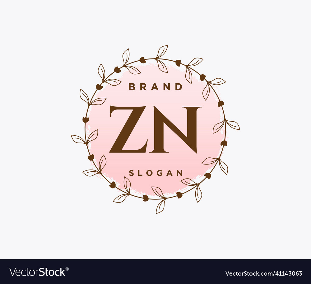 Initial zn feminine logo usable for nature salon Vector Image