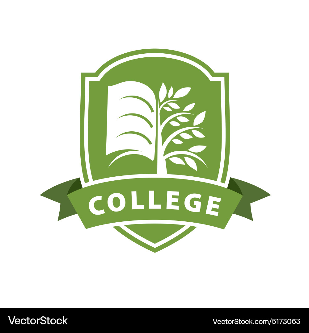 Logo tree and the book for college Royalty Free Vector Image