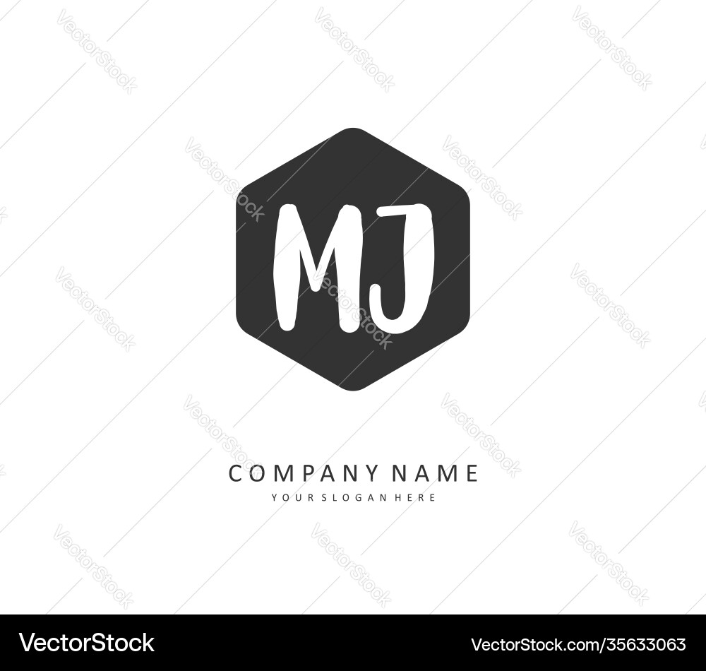 Mj initial letter handwriting and signature logo Vector Image