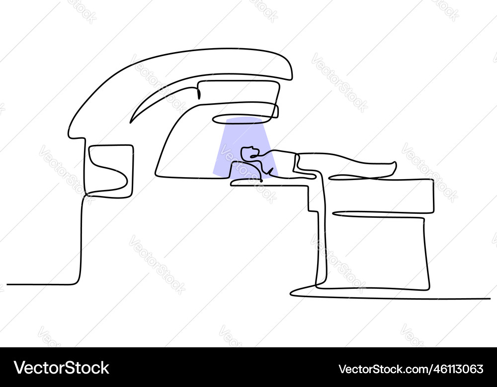 One continuous single line of man do radiology Vector Image