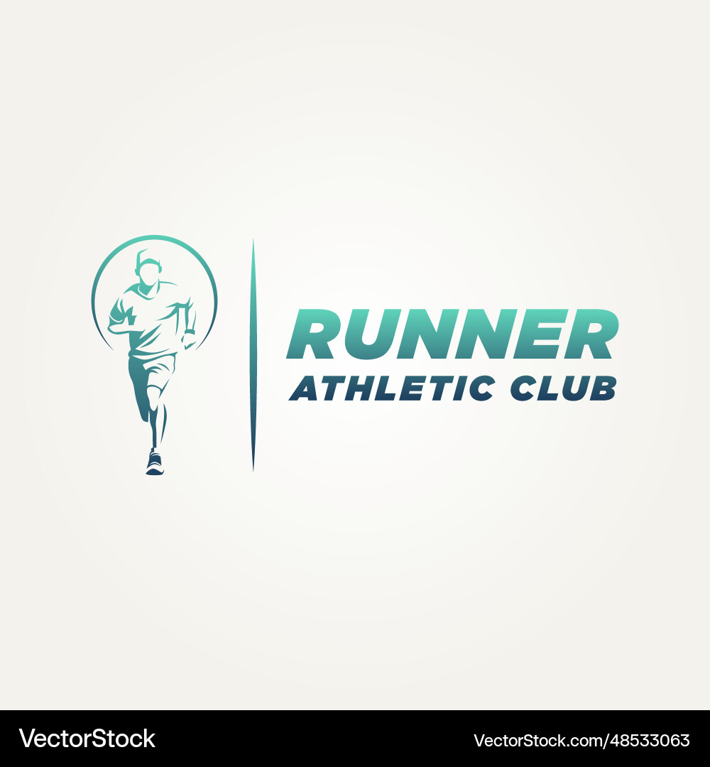 Runner athletic club icon logo template design Vector Image