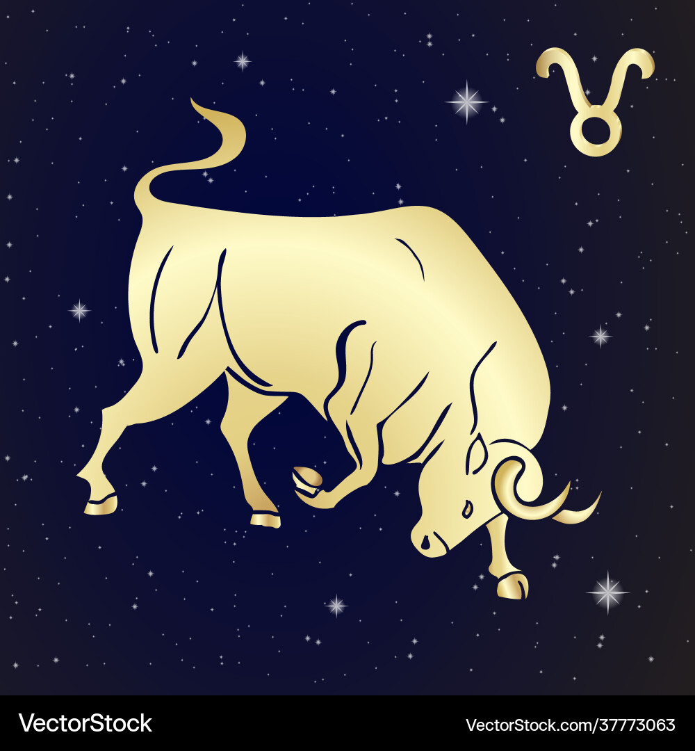 Sign zodiac taurus is starry sky Royalty Free Vector Image