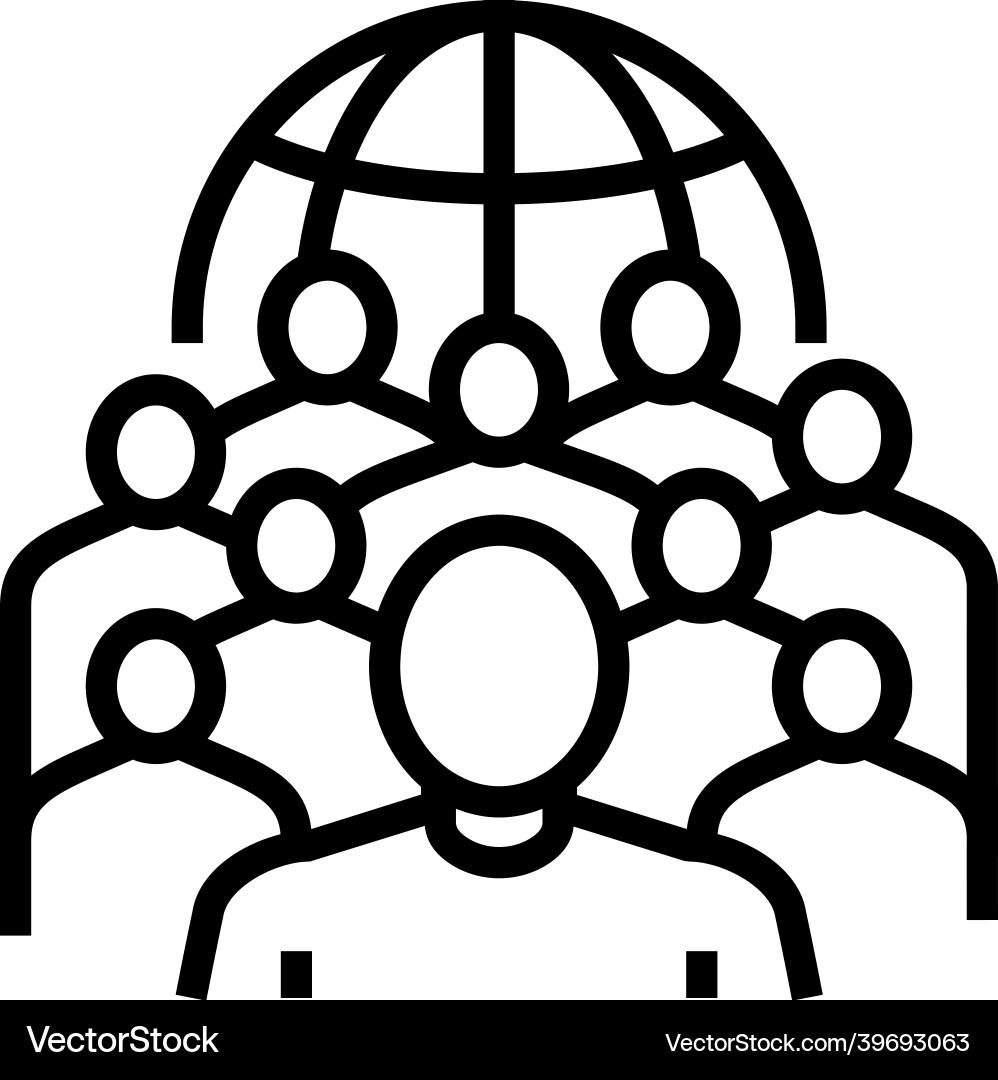 Society people line icon Royalty Free Vector Image