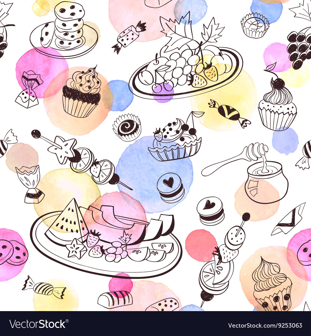 Sweets seamless pattern Royalty Free Vector Image
