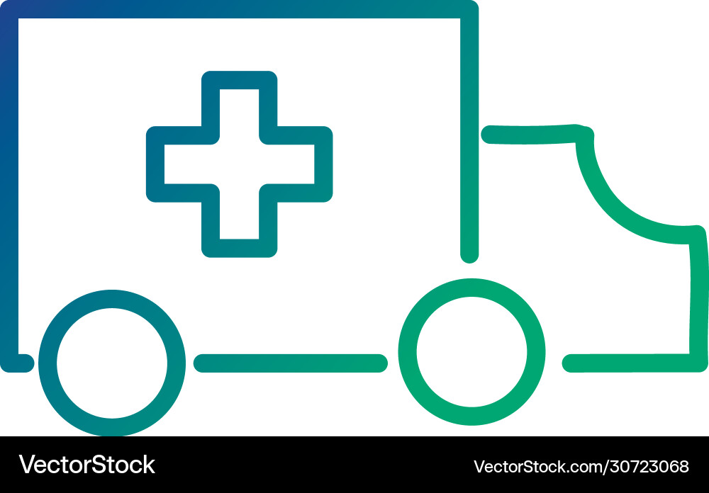 Ambulance car line style icon Royalty Free Vector Image