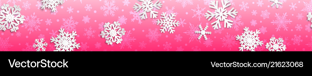 Christmas banner with white snowflakes Royalty Free Vector