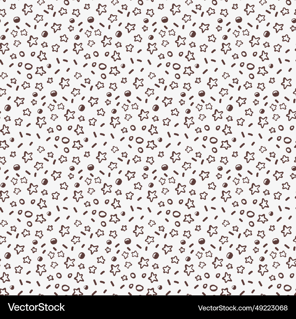 Doodle star and drop seamless pattern hand drawn Vector Image