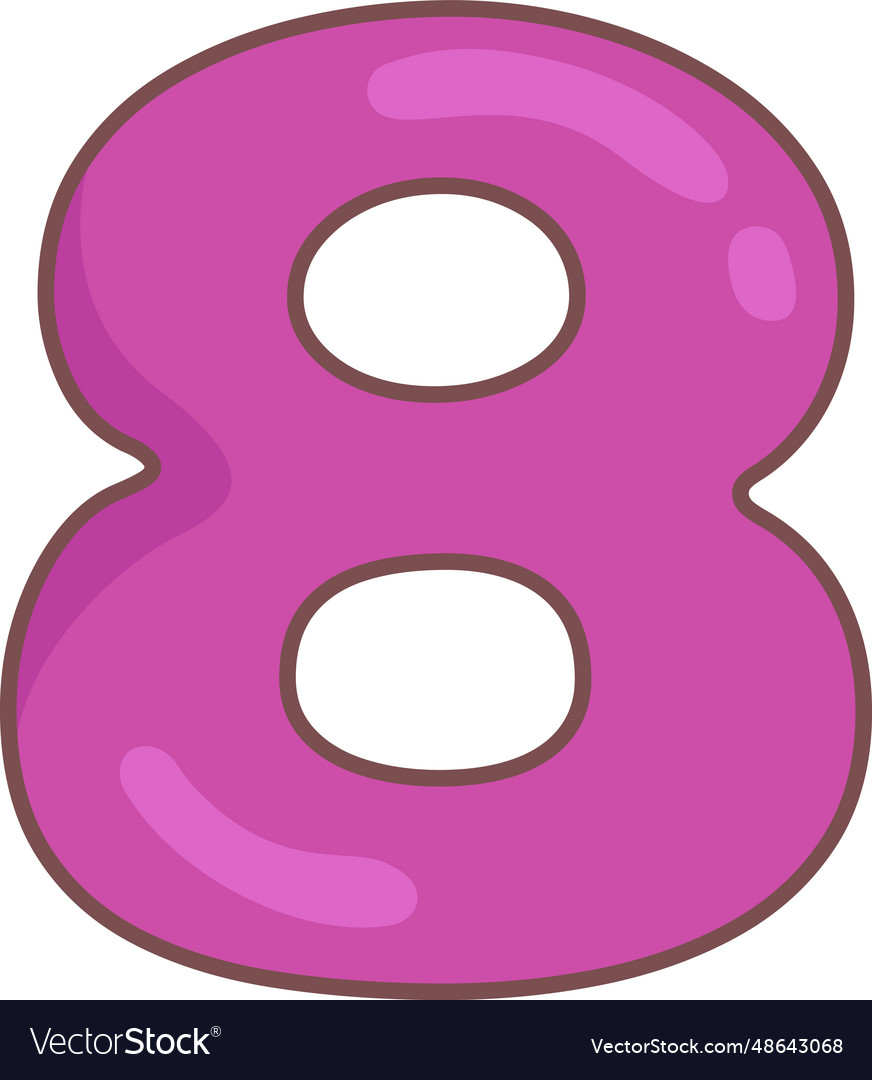 Eight comic digit Royalty Free Vector Image - VectorStock