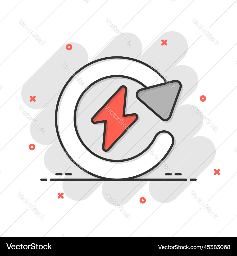 Energy recharge icon in comic style voltage Vector Image