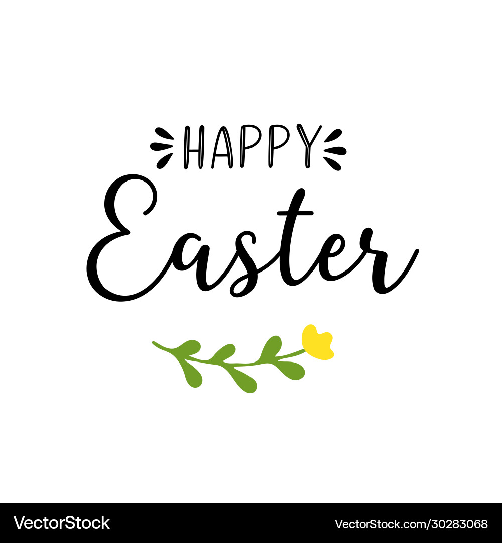 Hand drawn happy easter quote lettering Royalty Free Vector