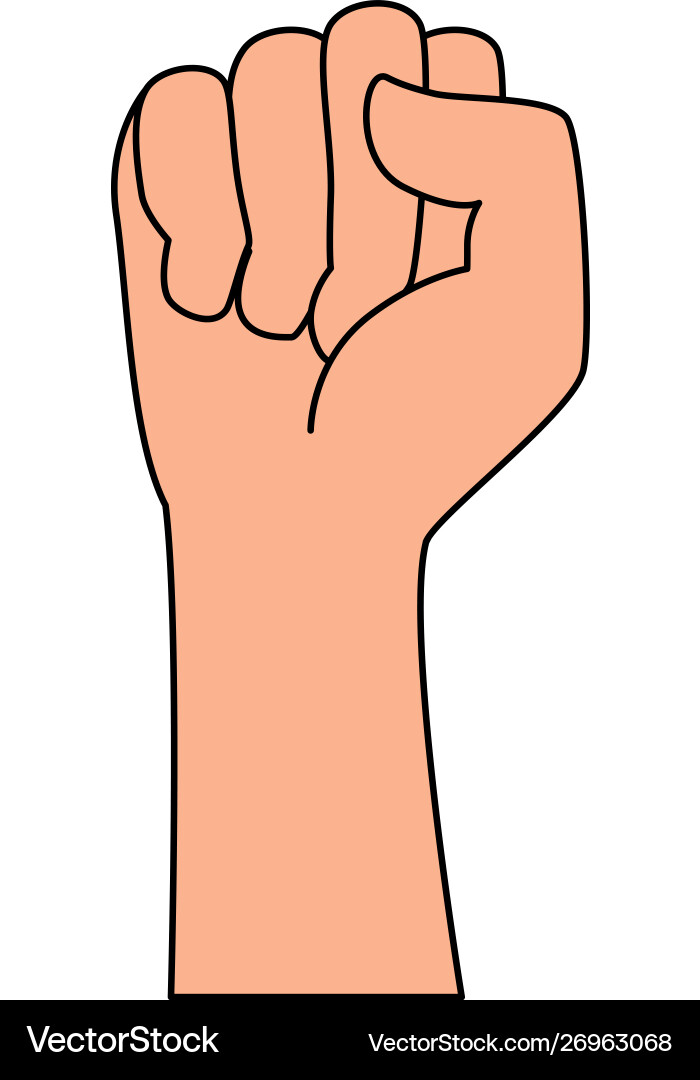 Hand human fist power icon Royalty Free Vector Image