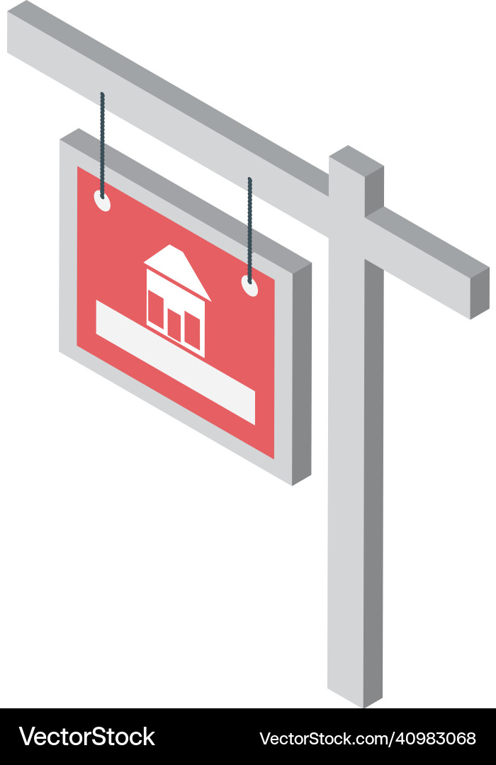 Hanging advertising real estate Royalty Free Vector Image