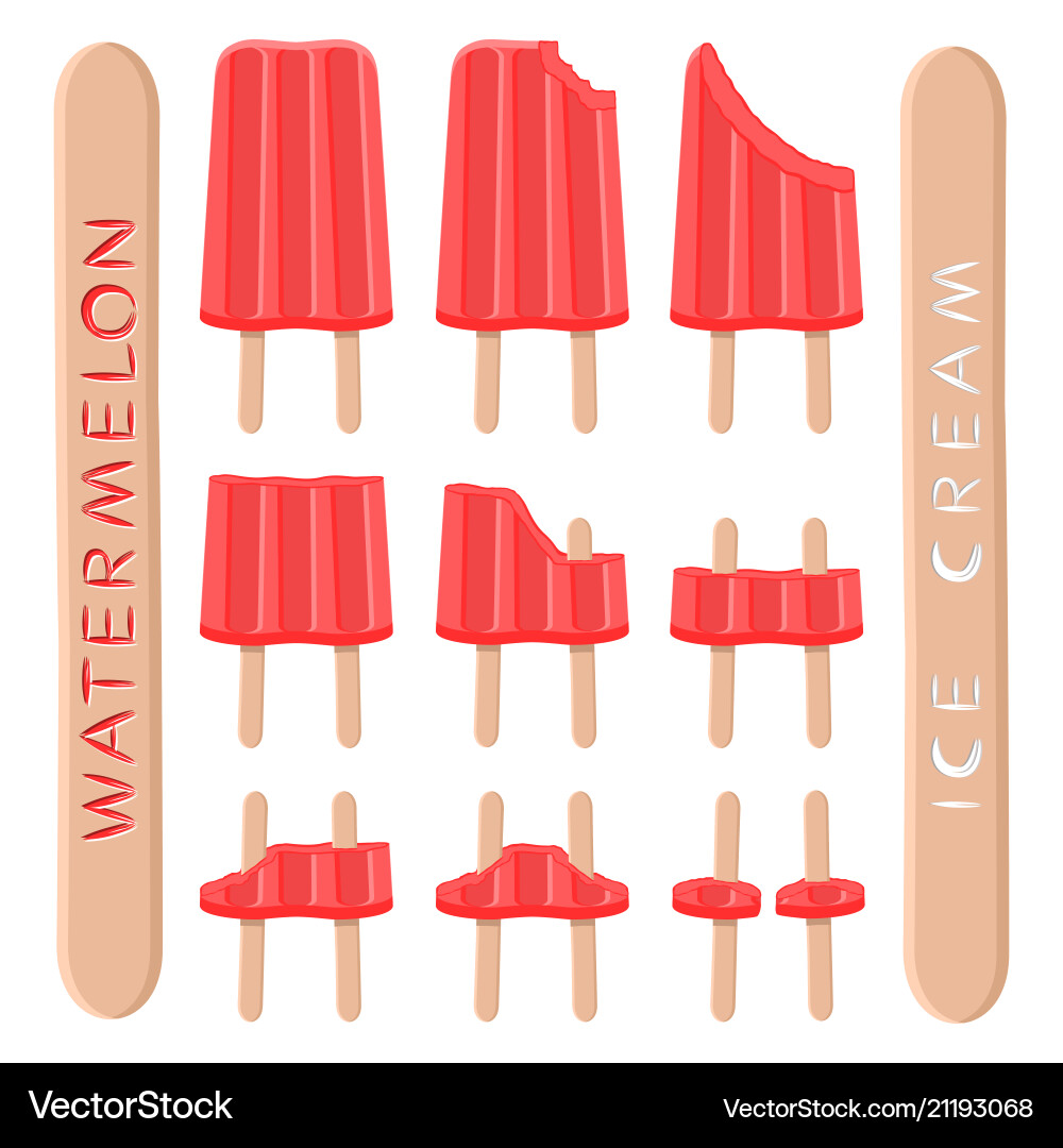 Logo for natural watermelon ice cream Royalty Free Vector