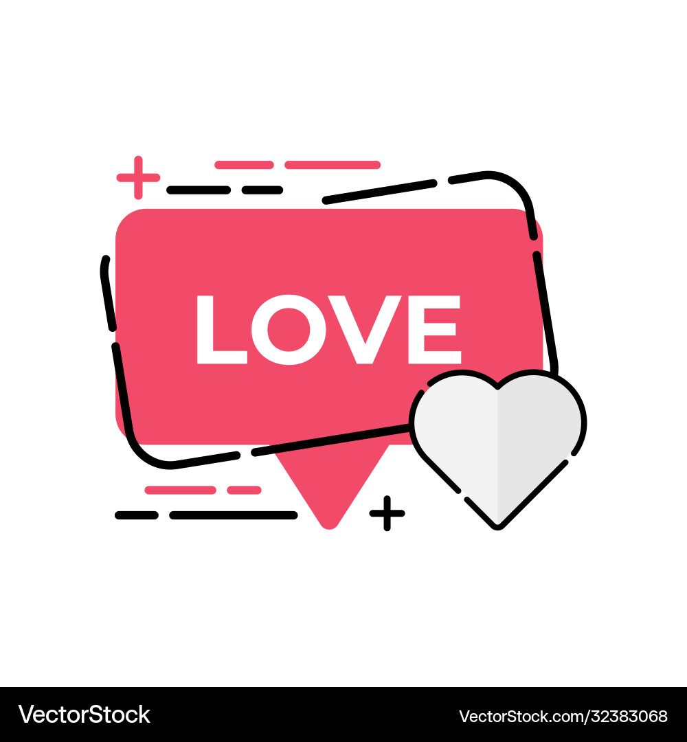 Love button icon for social media Royalty Free Vector Image