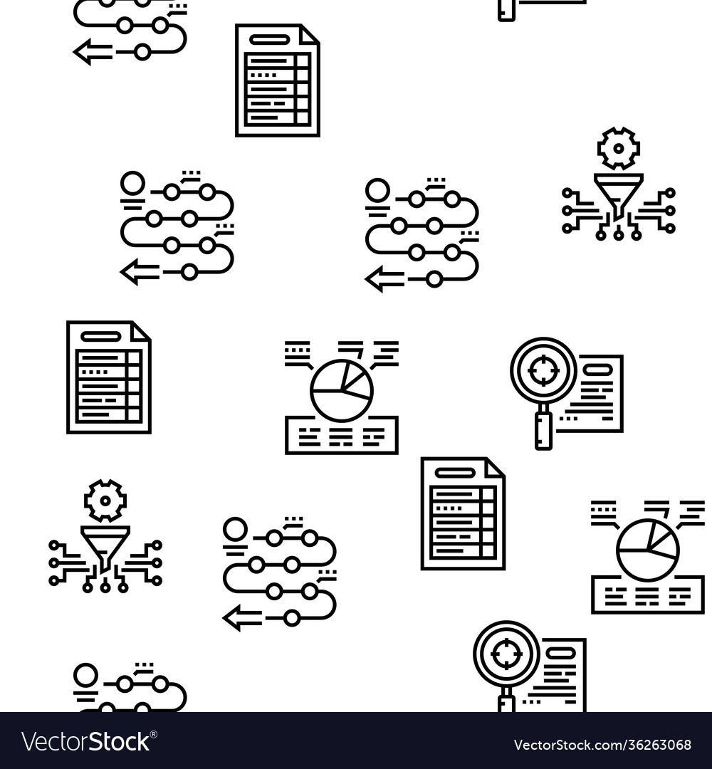 Planning work process seamless pattern Royalty Free Vector