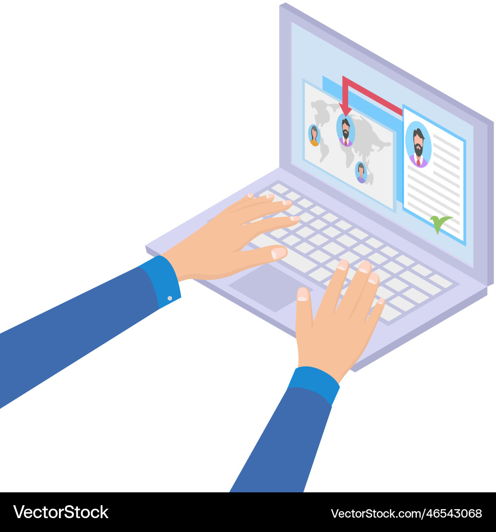 Search for clients and information in internet Vector Image