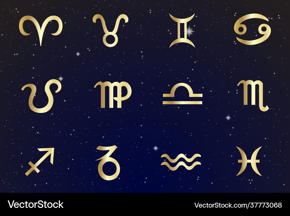 Signs zodiac are starry sky Royalty Free Vector Image