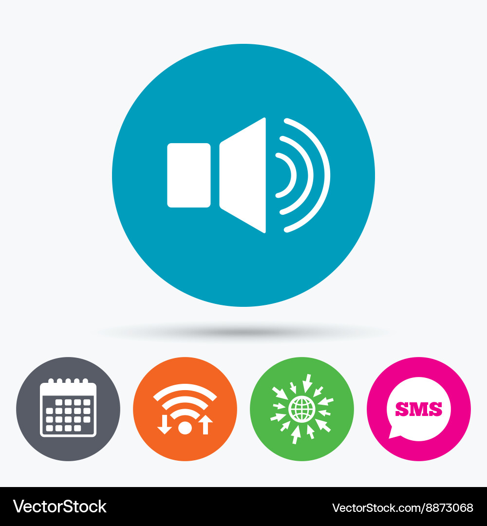 Speaker volume sign icon sound symbol Royalty Free Vector