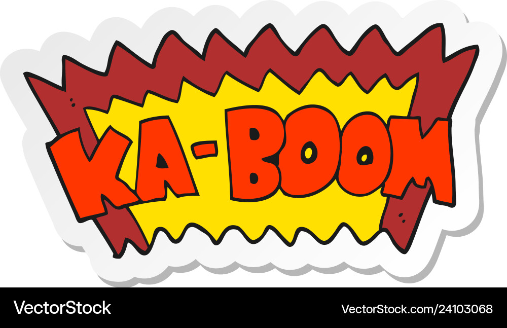 Sticker of a cartoon comic book explosion Vector Image