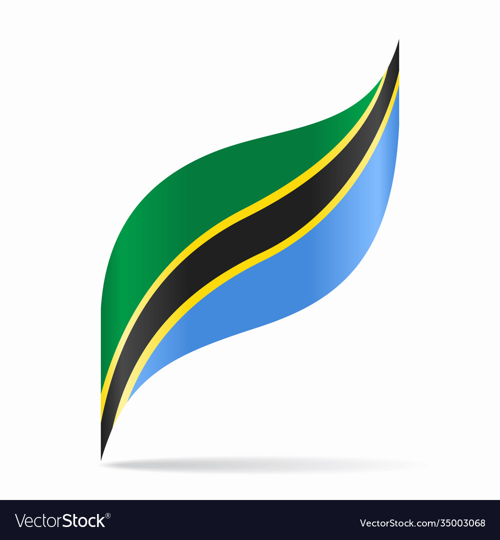 Tanzanian Flag Wavy Abstract Background Royalty Free Vector