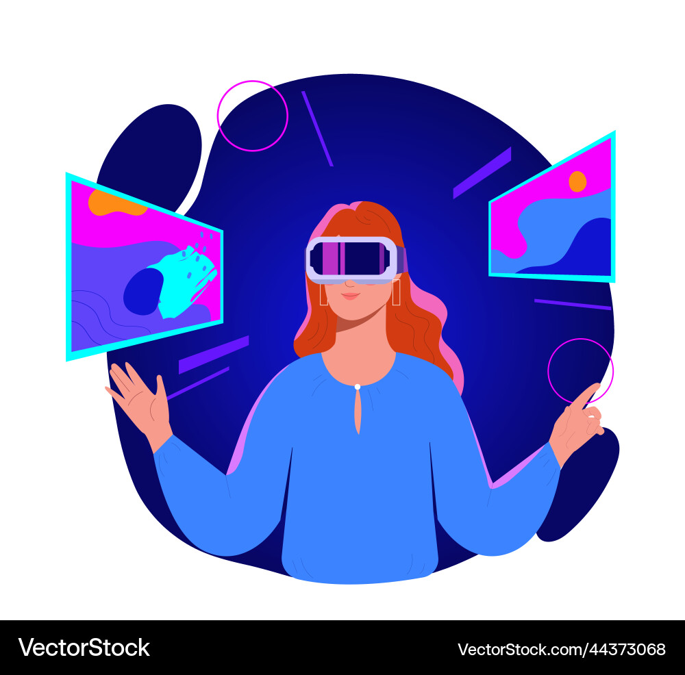 Woman in metaverse Royalty Free Vector Image - VectorStock