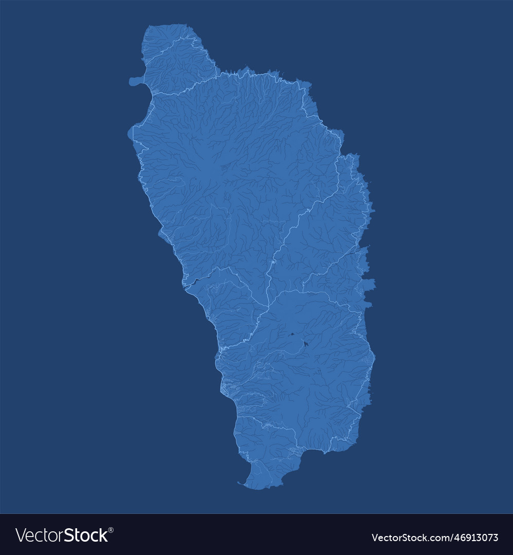 Blue dominica map caribbean island country Vector Image Blue dominica map caribbean island country Vector Image