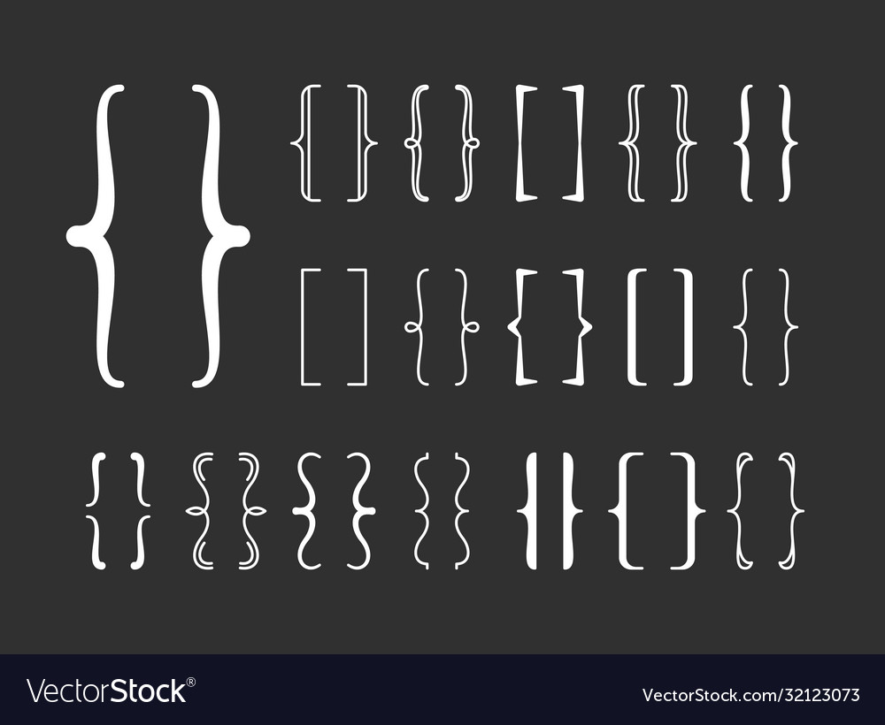 Braces set curly decorative frames calligraphic Vector Image Braces set curly decorative frames calligraphic Vector Image