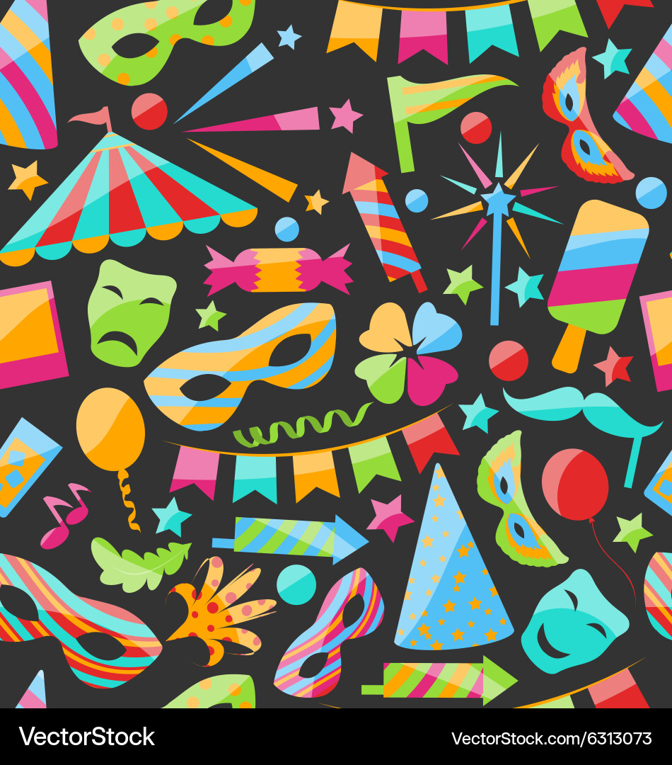 Carnival seamless texture with colorful cirsus Vector Image