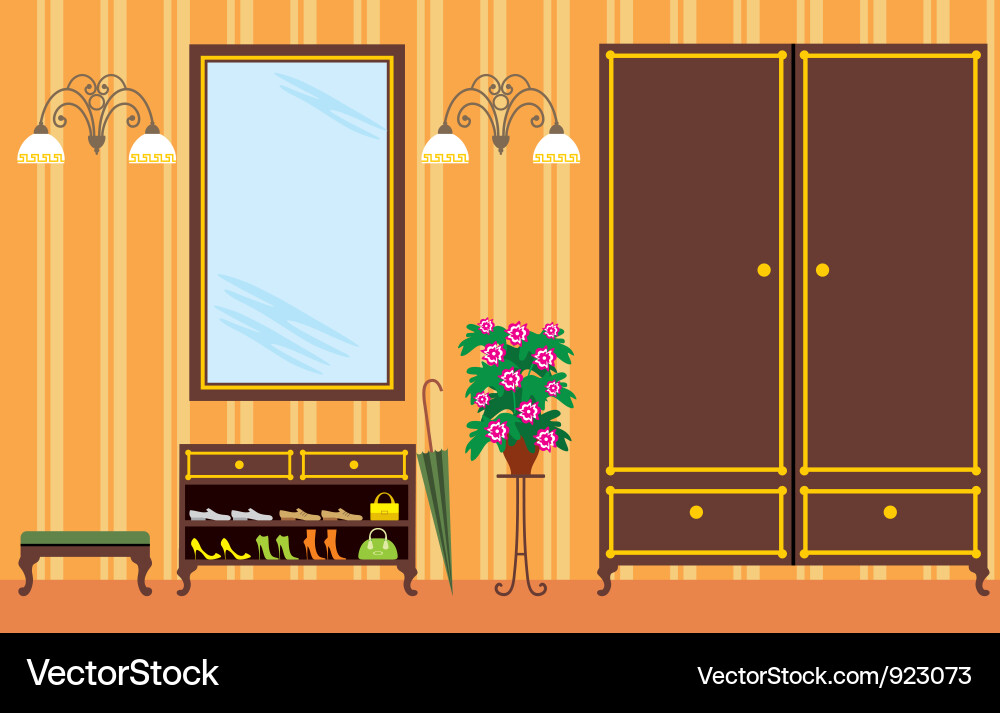 Entrance hall in apartment Royalty Free Vector Image