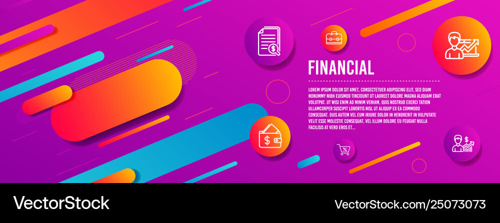 Financial documents wallet and portfolio icons Vector Image